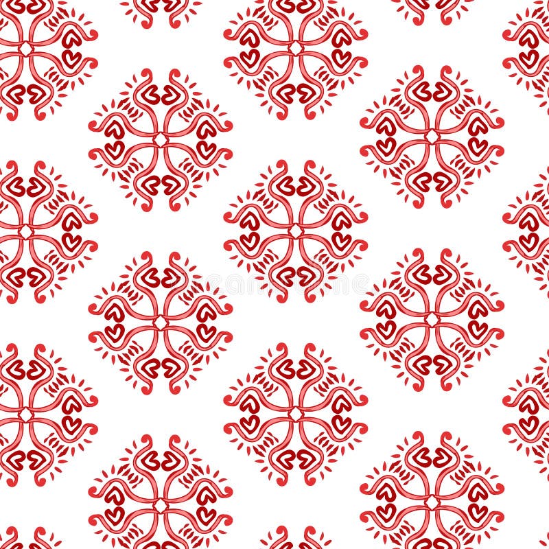 Red Seamless Floral Pattern Stock Vector - Illustration of backdrop ...