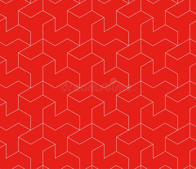 Red Seamless Japanese Pattern of Shapes Representing Windmills Stock ...