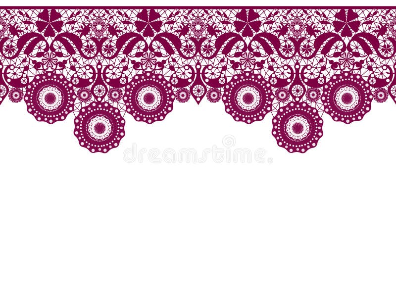 Red Seamless Lacy Lace Pattern on White Stock Illustration ...