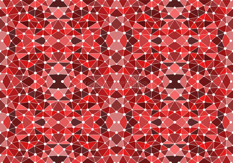 Red Seamless Mosaic Pattern. Abstract Geometric Background with ...