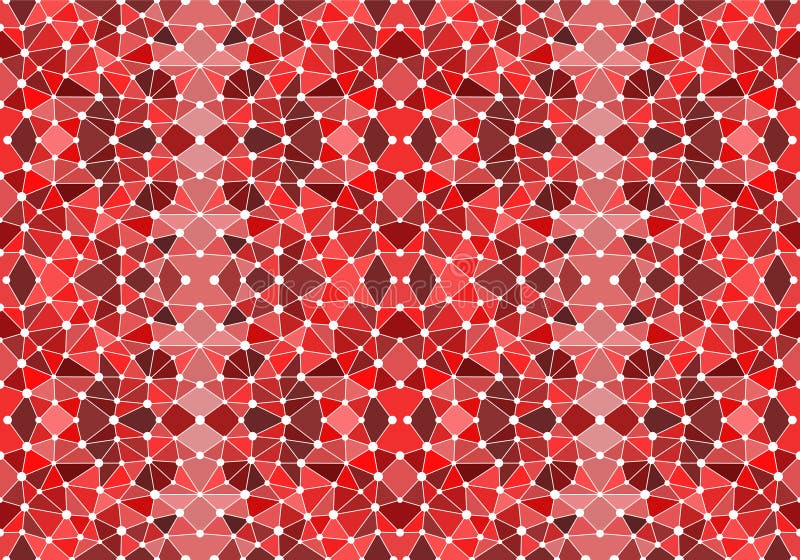Red Seamless Mosaic Pattern. Abstract Geometric Background with ...