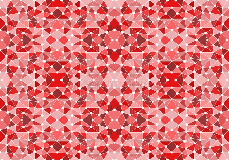Red Seamless Mosaic Pattern. Abstract Geometric Background with ...