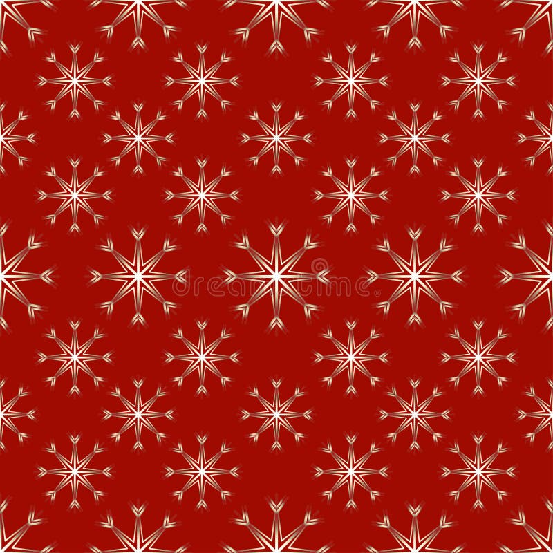 Red Seamless Snowflake Pattern Stock Illustration - Illustration of ...