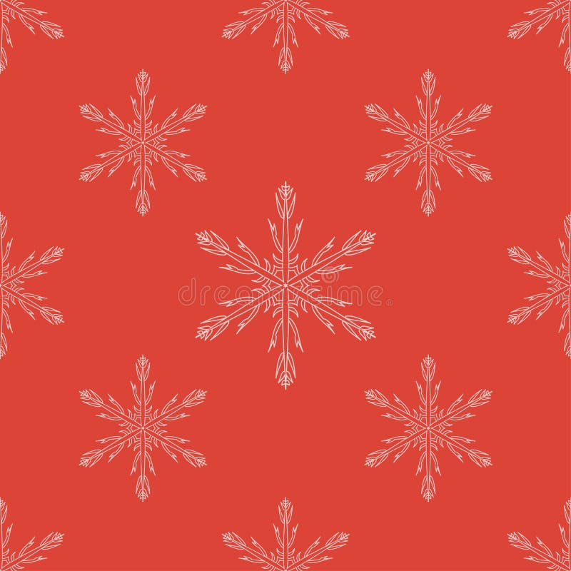 Red Seamless Snowflake Pattern Stock Vector - Illustration of decor ...