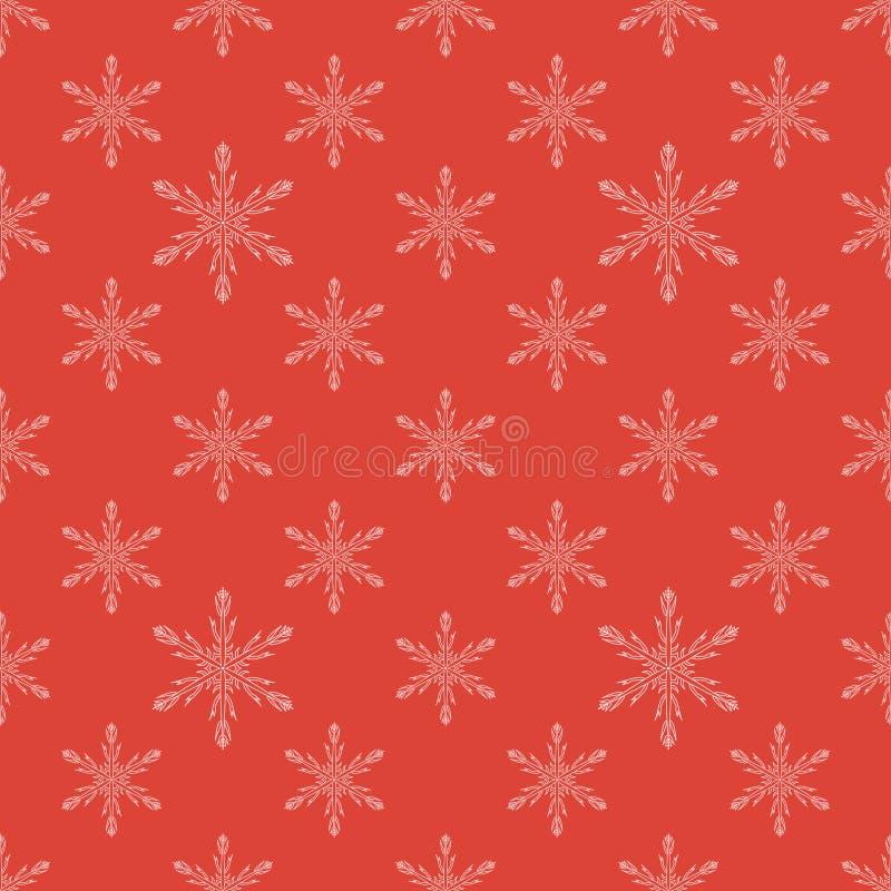 Red Seamless Snowflake Pattern Stock Illustration - Illustration of ...