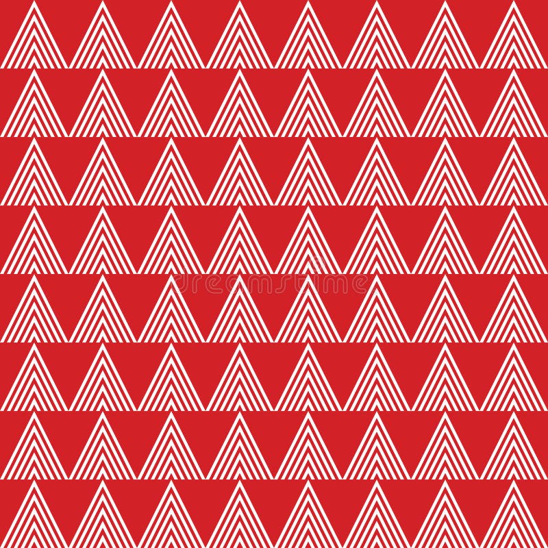 Red Seamless Vector Pattern with White Outlined Triangles Stock ...