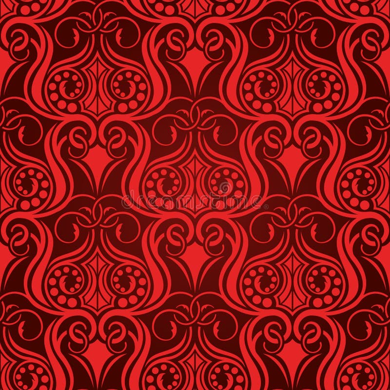 Red seamless wallpaper stock vector. Illustration of foliage - 11008388