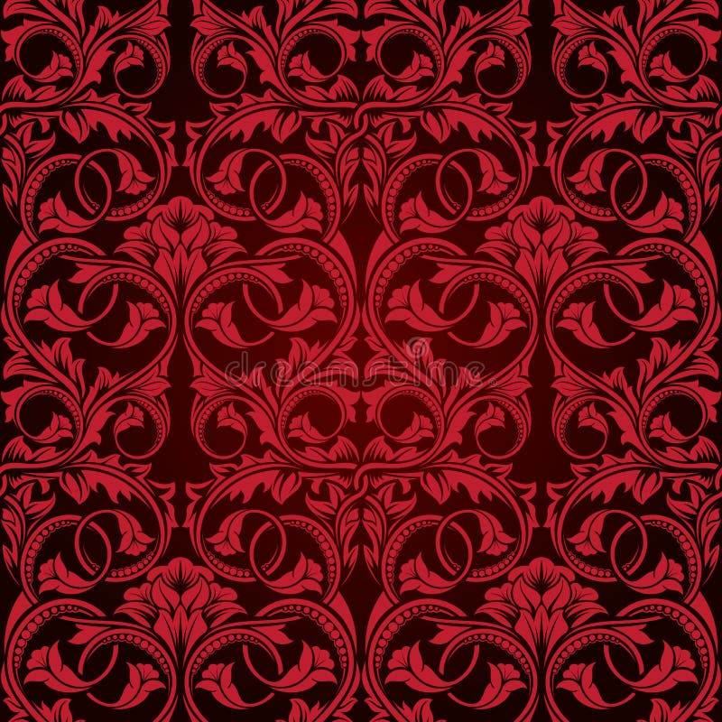 Red seamless wallpaper stock vector. Illustration of foliage - 12167091