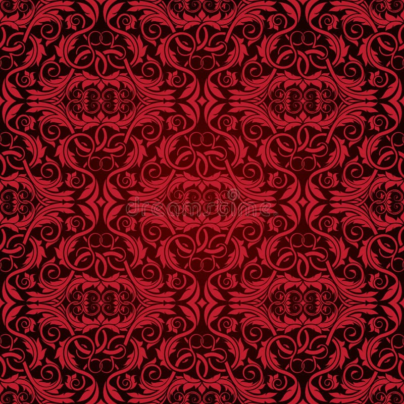 Red seamless wallpaper stock vector. Illustration of foliage - 12852825