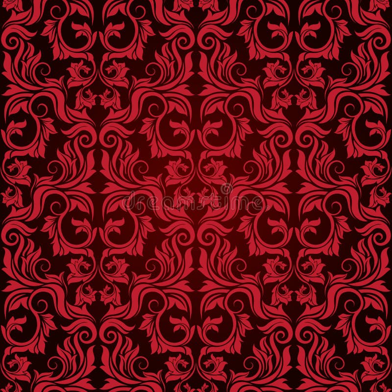 Red seamless wallpaper stock vector. Illustration of retro - 16701291