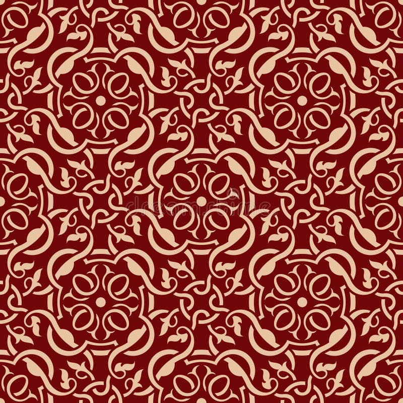 Red seamless wallpaper stock vector. Illustration of ornamental - 19290974