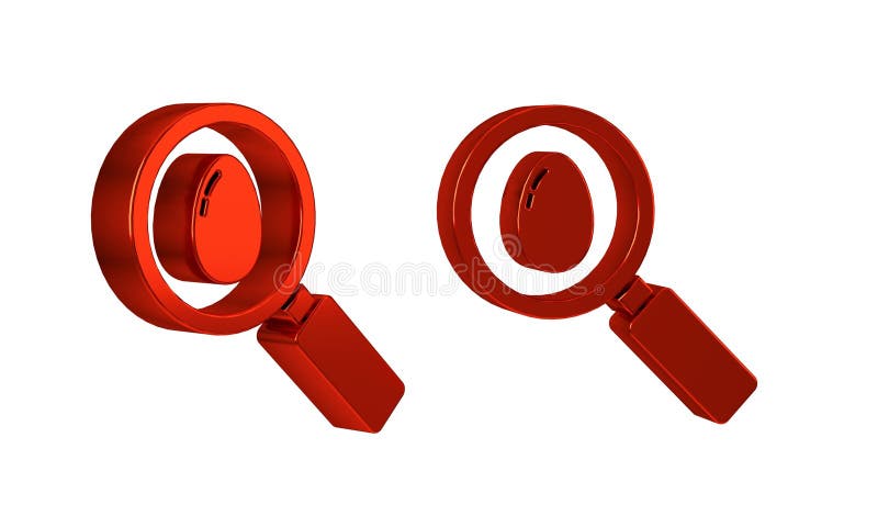Red Search and Easter Egg Icon Isolated on Transparent Background ...