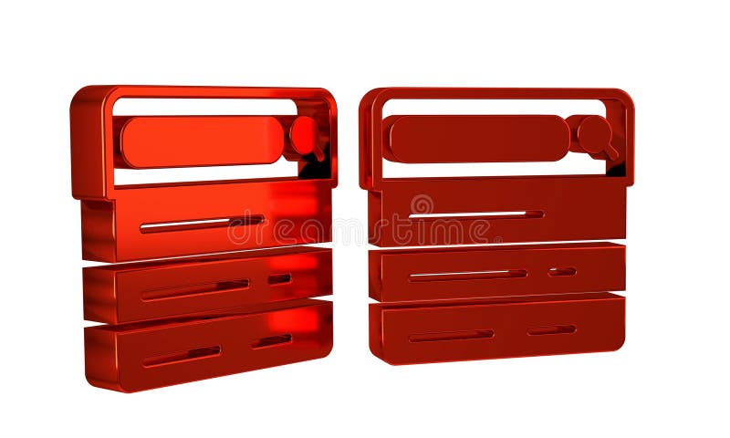 Red Search Engine Icon Isolated on Transparent Background. Stock ...