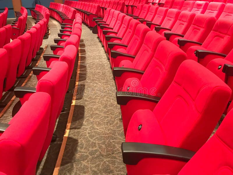 Red Seat in Auditorium Hall Stock Image - Image of interior, auditorium ...