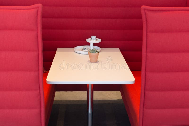Red Seating stock photo. Image of meals, table, chairs - 77094312