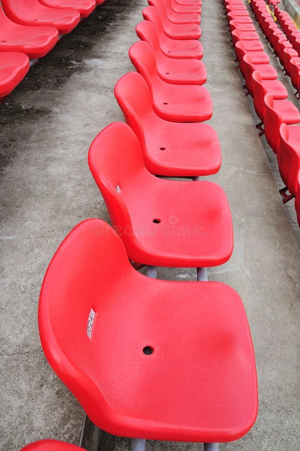 Red seats stock image. Image of outdoors, blank, event - 12713067