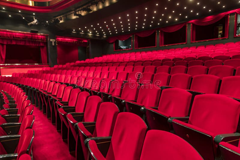 Red seats stock photo. Image of seat, conference, concert - 110364504