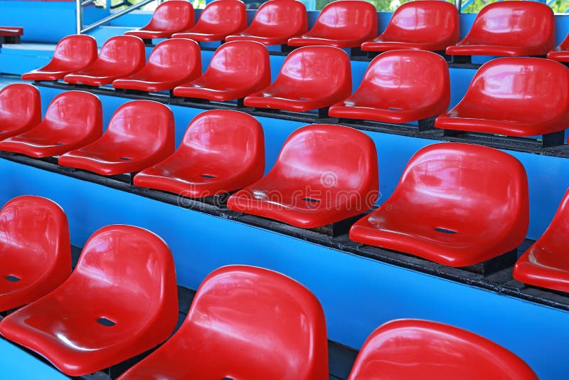 Red Seats on the Row at the Stand Stock Photo - Image of modern, inside ...