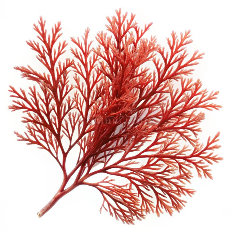 Red seaweed branch stock illustration. Illustration of design - 357819784