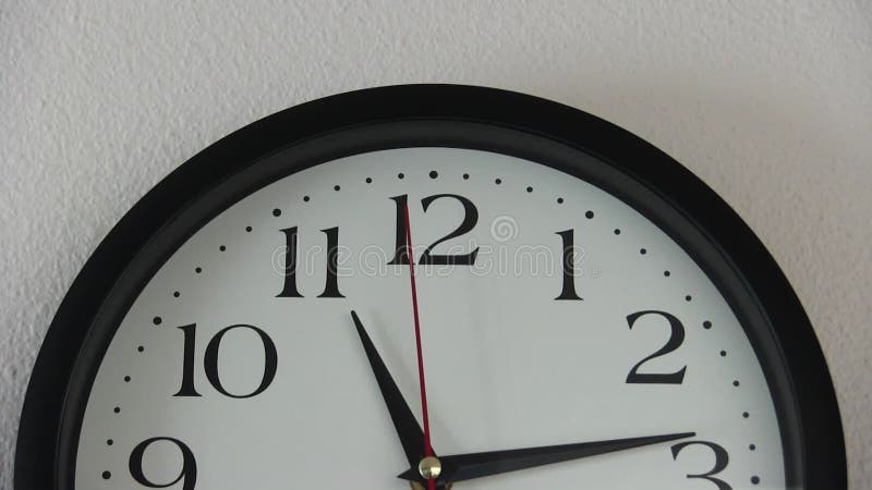 Red Second Hand Moving Across Clock Face from 9 To 3 Stock Footage ...