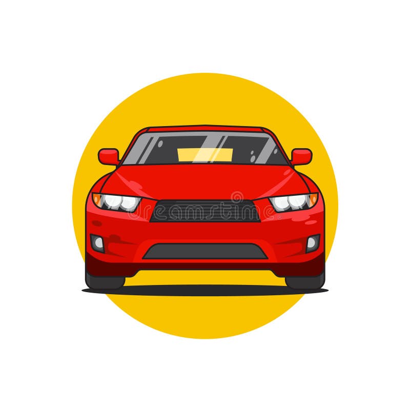 Modern Car Front View, Vector Illustration Stock Vector - Illustration ...