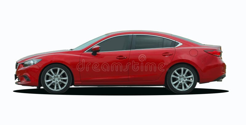 Red sedan side view stock photo. Image of chrome, fuel - 43954404