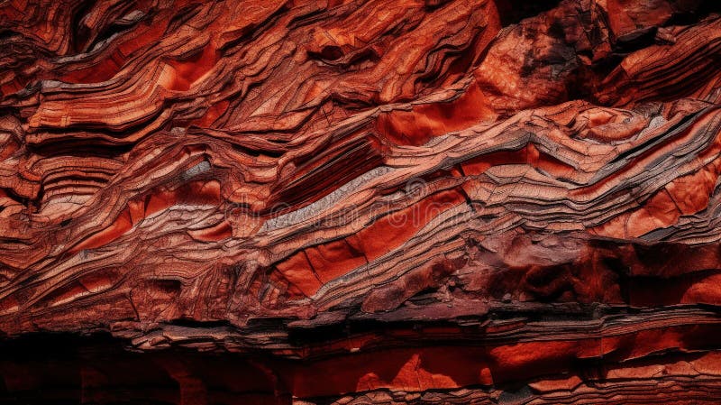 Red Sedimentary Mountain Rock Texture. Generative AI Stock Illustration ...