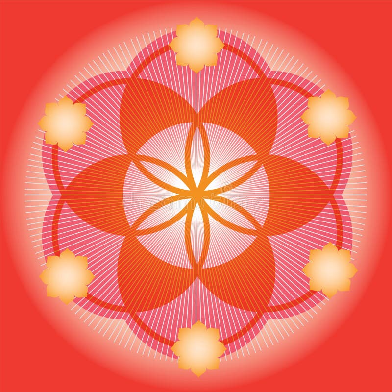Flower of Life in Red Lotus Stock Vector - Illustration of astrological ...