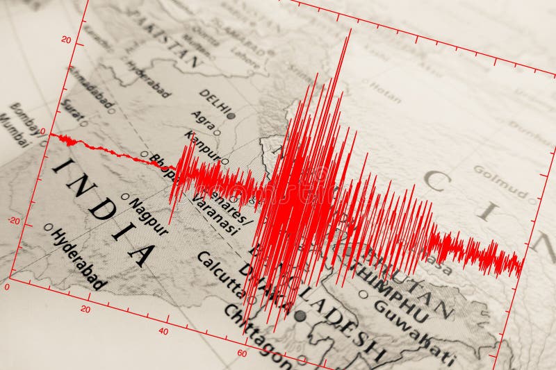 Red Seismic Wave Over Africa Map Stock Image - Image of tropic ...