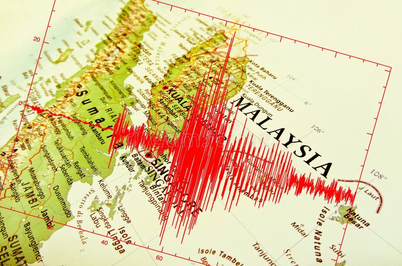 Red Seismic Wave Over Malaysia Map Stock Image - Image of metropolis ...