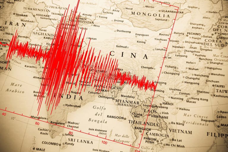 Red Seismic Wave Over Myanmar Map Stock Photo - Image of russia ...