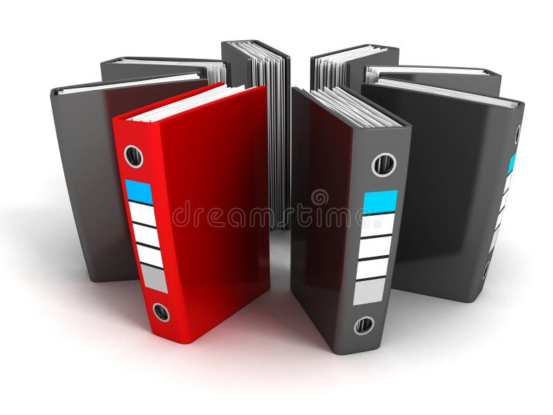 Red Ring Binder Folder Locked with Key Stock Illustration ...