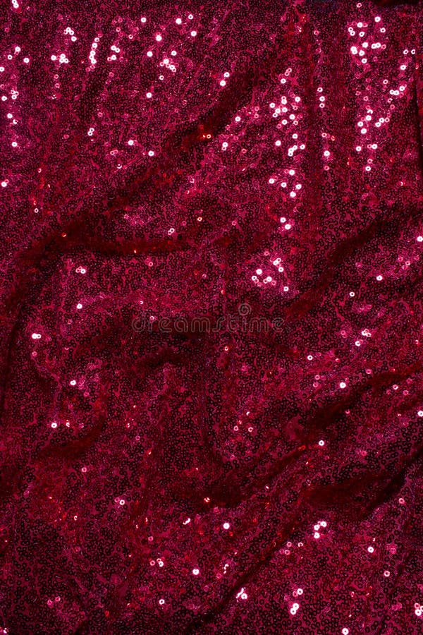 Red Sequined Material for Clothes. Background Texture with Shiny, Small ...