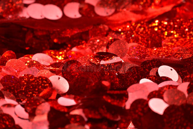 Red Sequins Pattern. Sparkling Sequins Background. Red Sequin Fabric ...