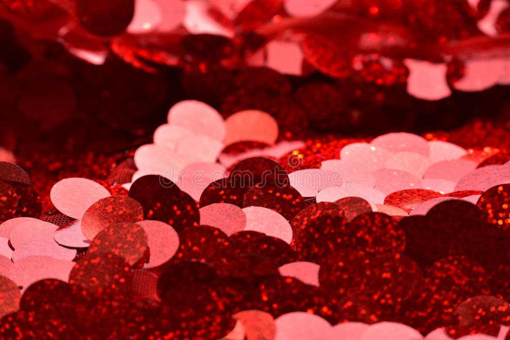 Red Sequins Pattern. Sparkling Sequins Background. Sequins on Fabric ...
