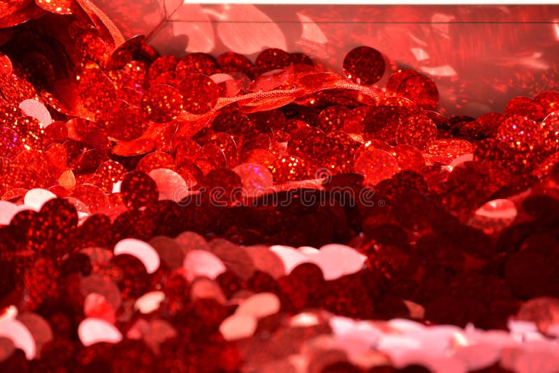 Red Sequins Pattern. Sparkling Sequins Background. Sequins on Fabric ...