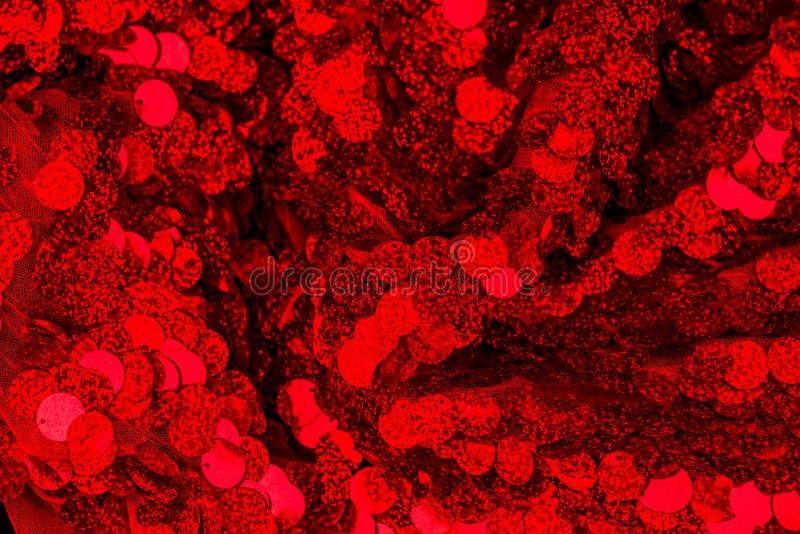 Red Sequins Pattern. Sparkling Sequins Background. Red Sequin Fabric ...