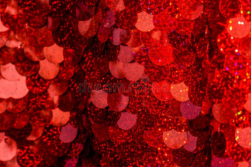 Red Sequins Pattern. Sparkling Sequins Background. Red Sequin Fabric ...