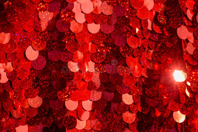 Red Sequins Pattern. Sparkling Sequins Background. Red Sequin Fabric ...