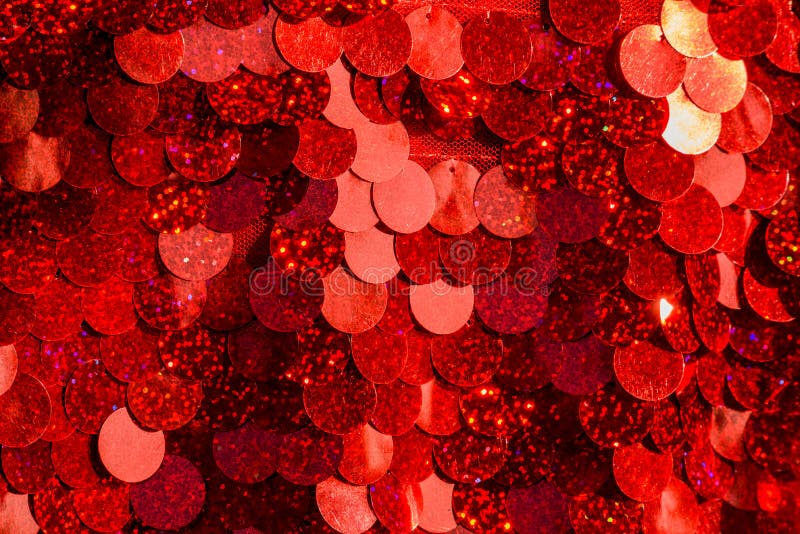 Red Sequins Pattern. Sparkling Sequins Background. Red Sequin Fabric ...