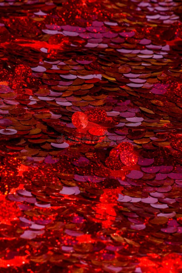 Red Sequins Pattern. Sparkling Sequins Background. Red Sequin Fabric ...