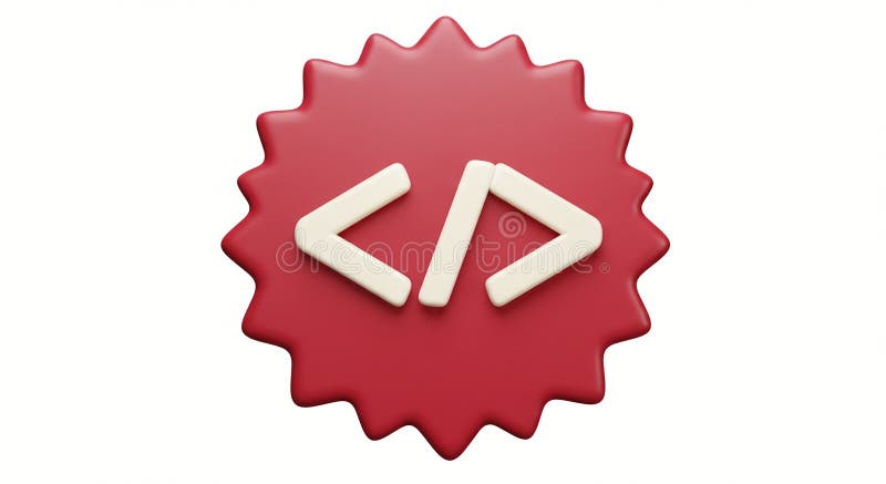 Red Tag with Code Symbol. Represents Coding, Software Development and ...