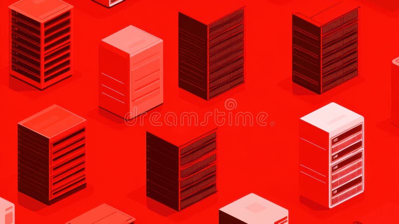 Red Server Racks stock illustration. Illustration of management - 367471719