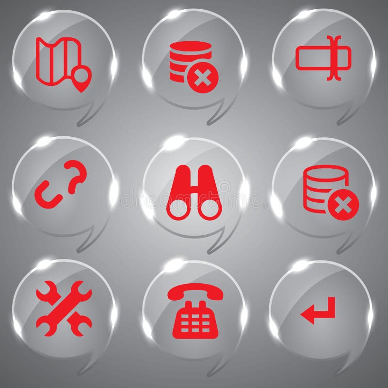 Red Set Icons Glass Vector stock vector. Illustration of illustrations ...