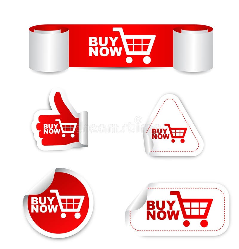 Red Set Paper Sticker Buy Now with Icon Stock Illustration ...