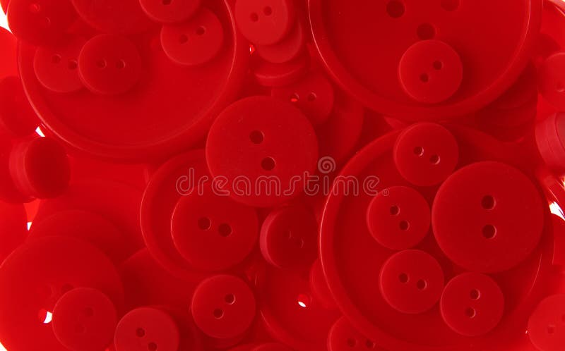 Red Sewing Buttons Isolated on White Stock Photo - Image of classic ...