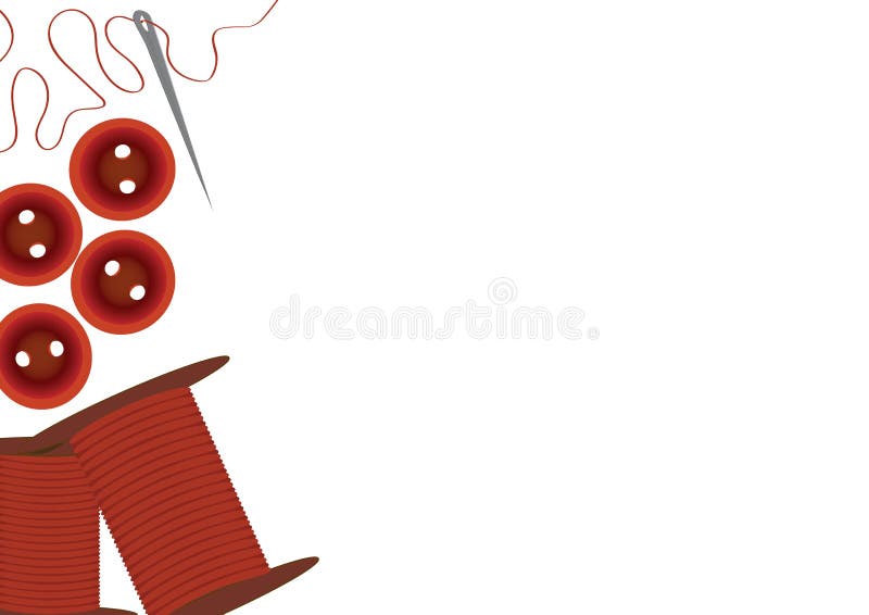 Red sewing supplies stock illustration. Illustration of style - 55069582