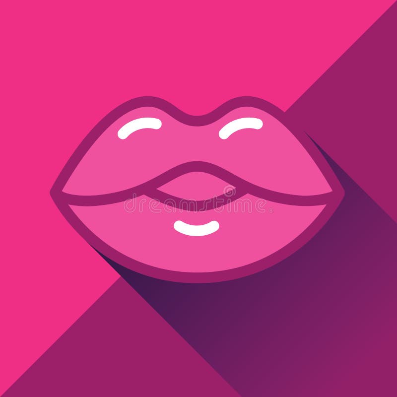 Red Woman Lips in Flat Style Stock Vector - Illustration of lush ...