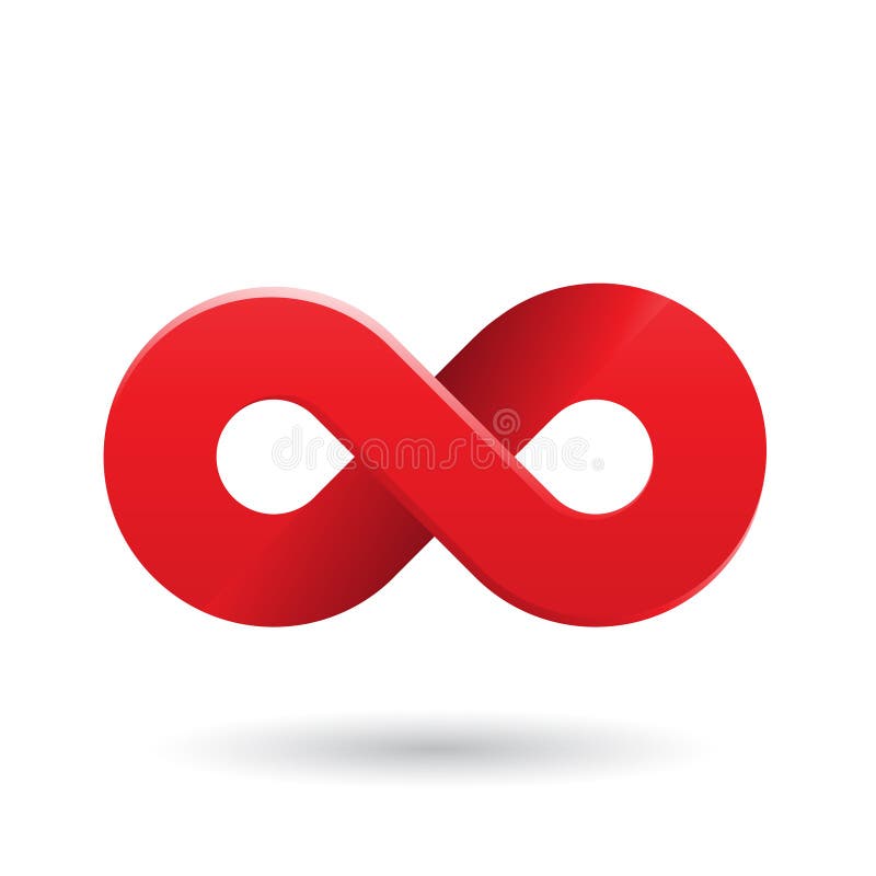 Red Thick Infinity Symbol Vector Illustration Stock Vector ...