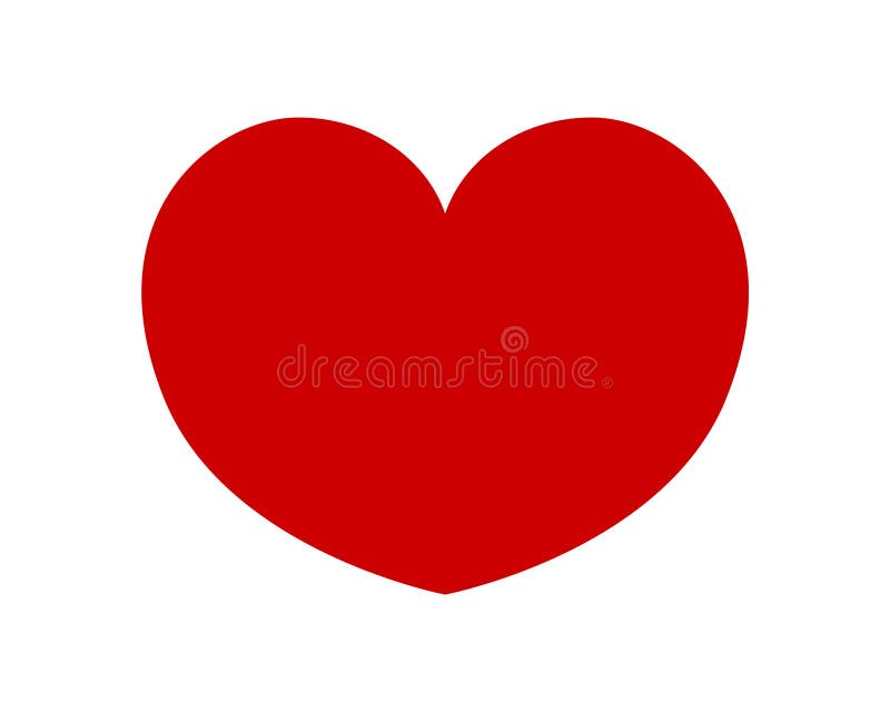 Red Shape Love Heart Icon Vector Isolated on White Background Stock ...